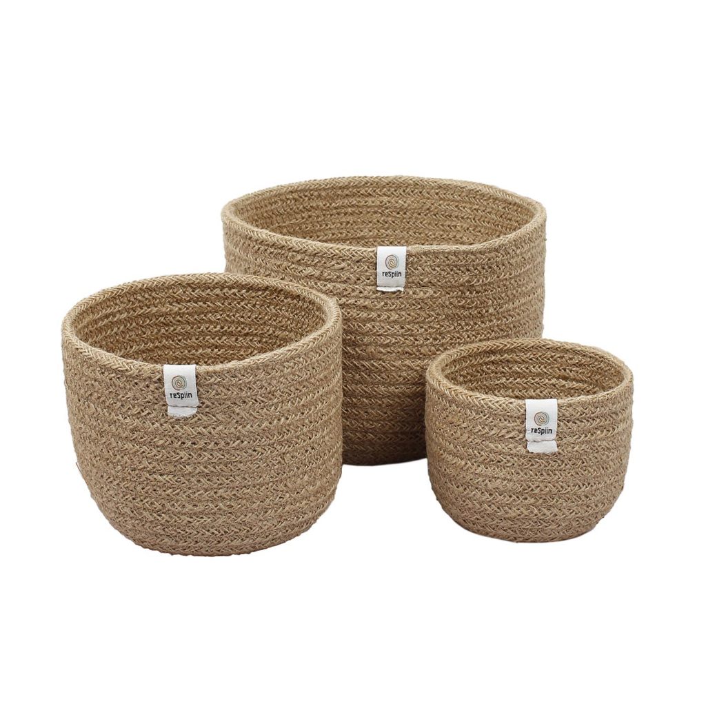 Korb-Set aus Jute natural - 3er Set // Respiin
